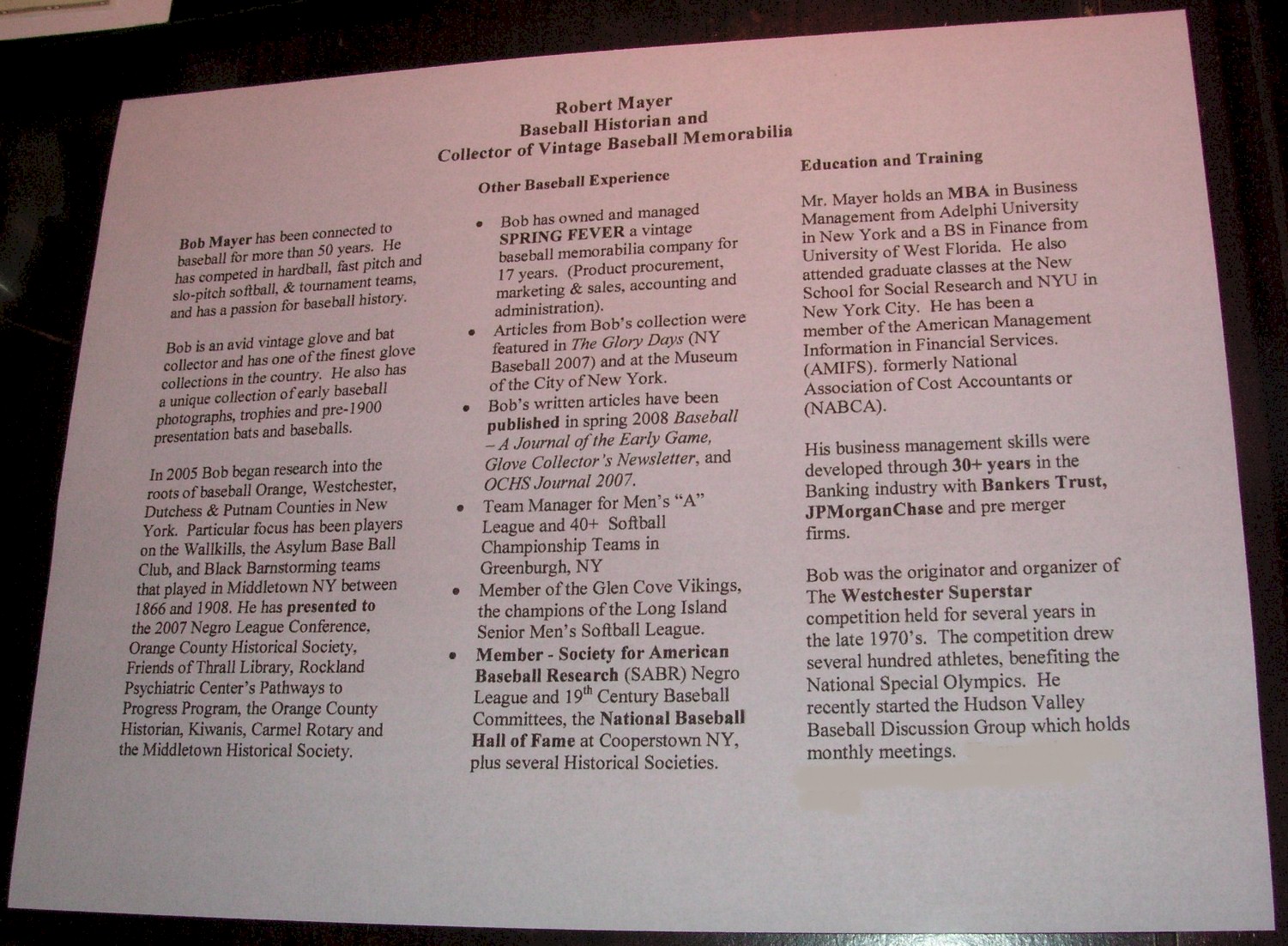 Photos of the collection of Bob Mayer Collection Page 1 - 2009 National ...